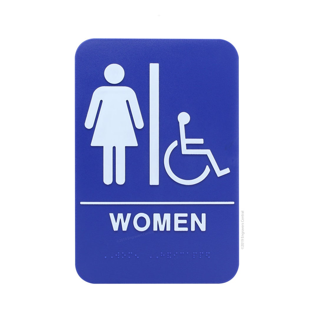 Woman's Braille Handicapped Restroom Sign - 6x9 ADA Bathroom Sign With ...