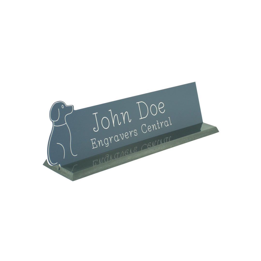 Personalized Engraved Protruding Dog Theme Shaped Name Plate (20 Color ...