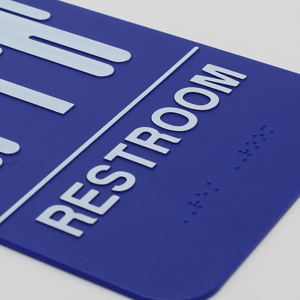 Unisex Braille Restroom Sign 6x9 ADA Bathroom Sign With Double Sided ...