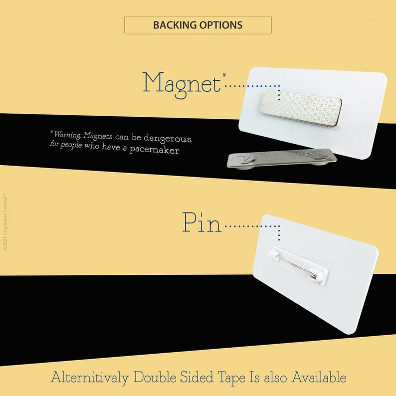 Personalized Engraved Name Tag Badge With Industry Logo Icons 20 Color ...