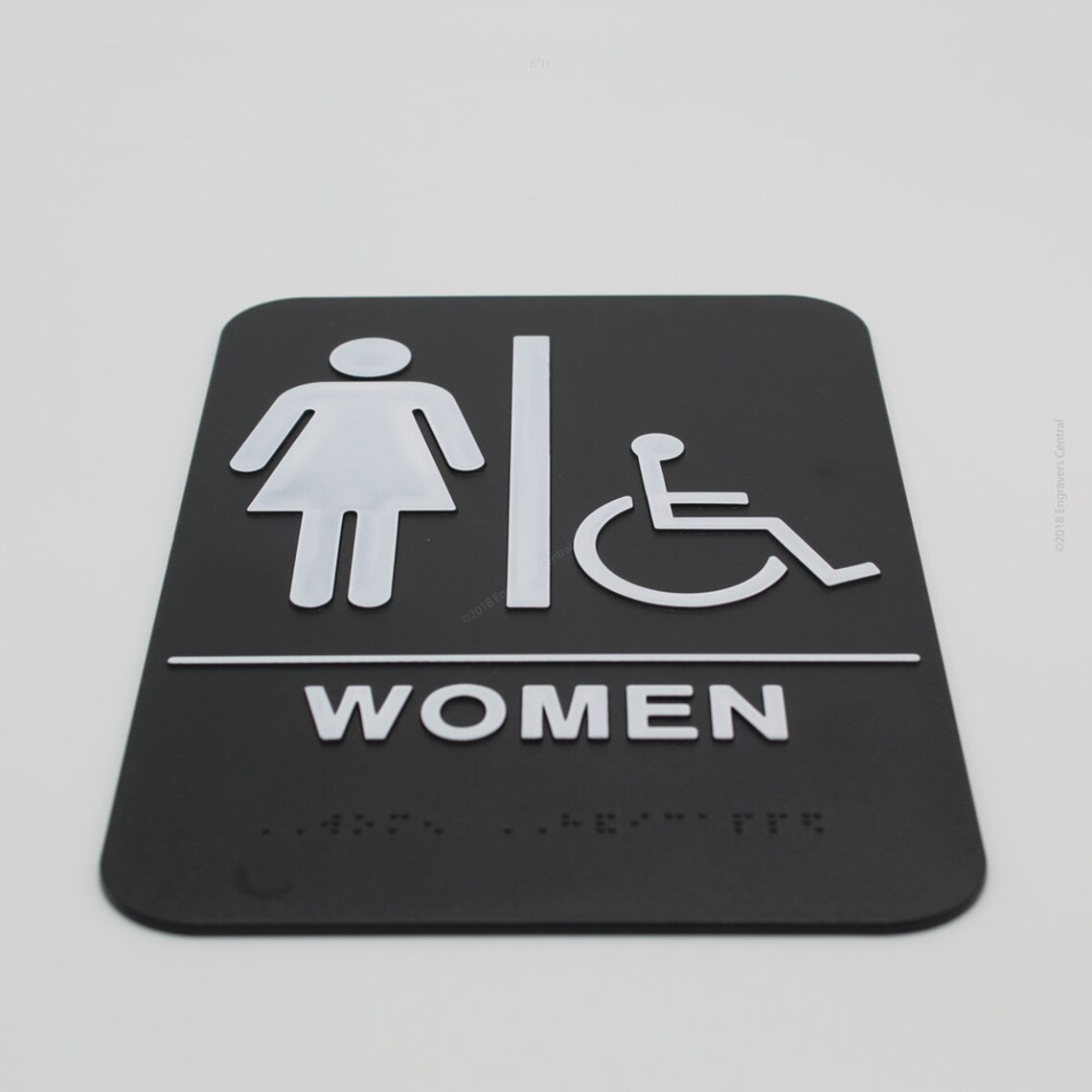 Woman's Braille Handicapped Restroom Sign 6x9 ADA Bathroom Sign With ...