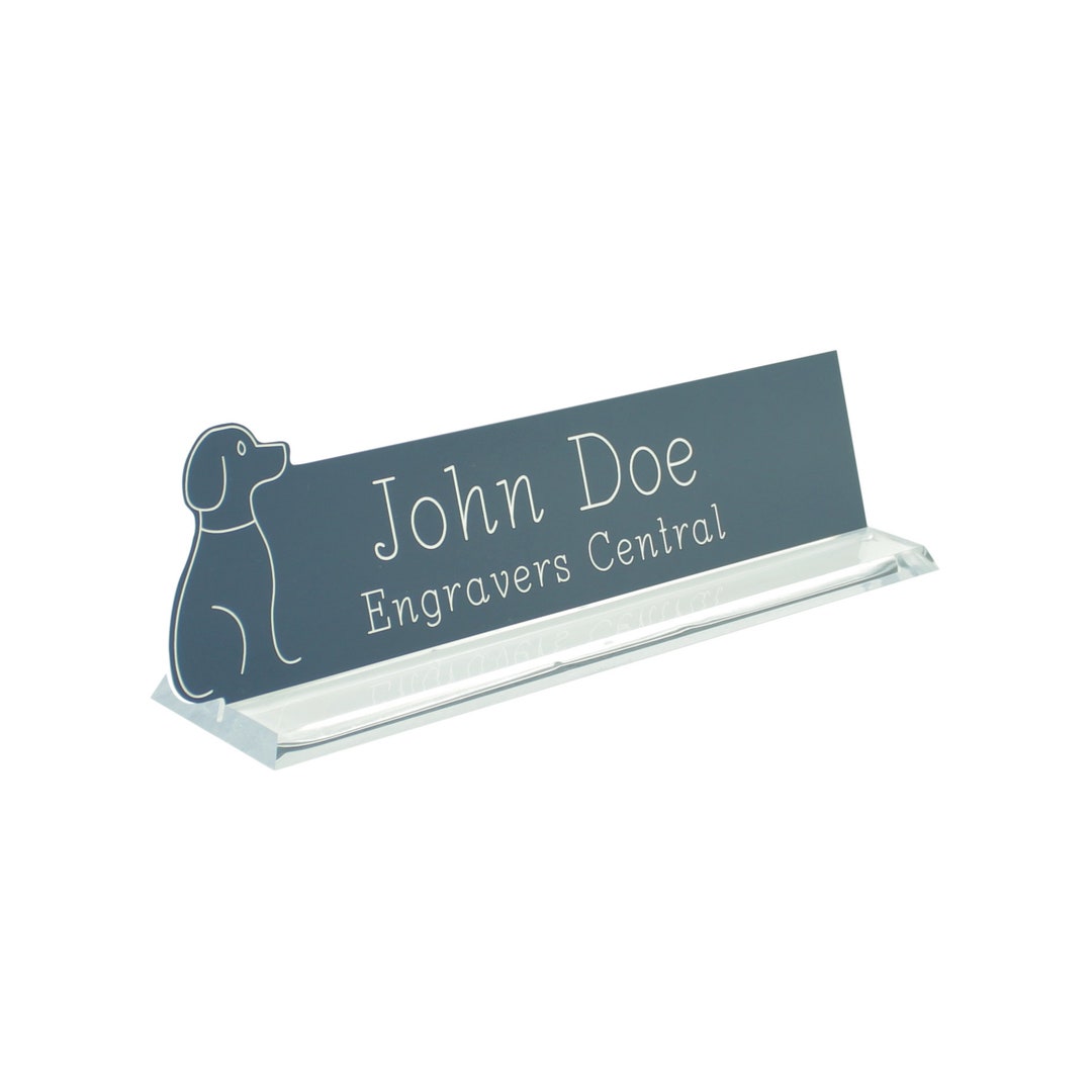 Personalized Engraved Protruding Dog Theme Shaped Name Plate (20 Color ...