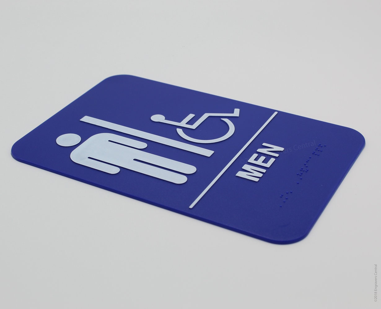 Men's Braille Handicapped Restroom Sign 6x9 ADA Bathroom - Etsy