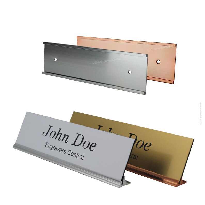 Matching Office Desk/tabletop Base & Wall/door Name Plate Holders Fits ...