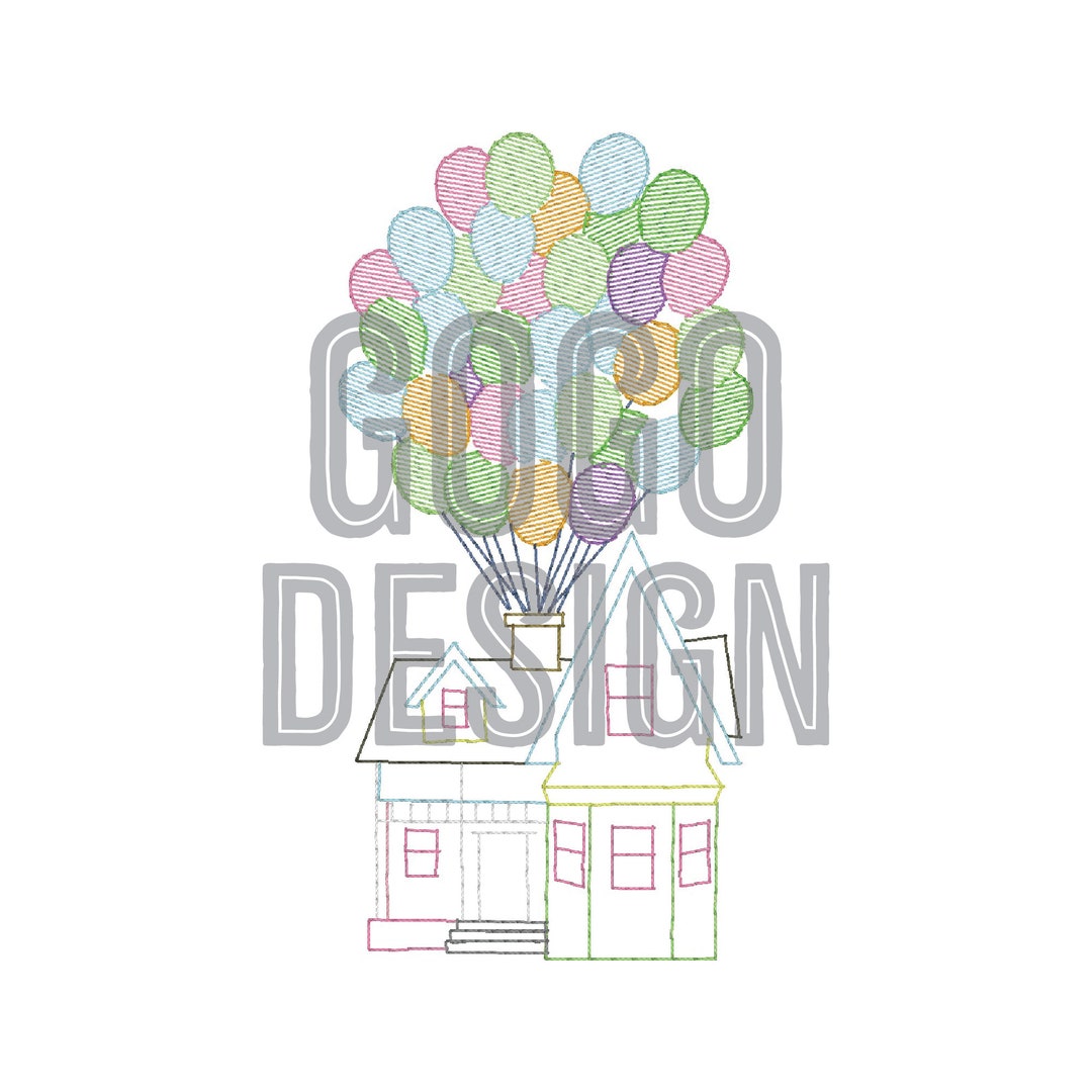 Sketch Fill Balloon House - Etsy