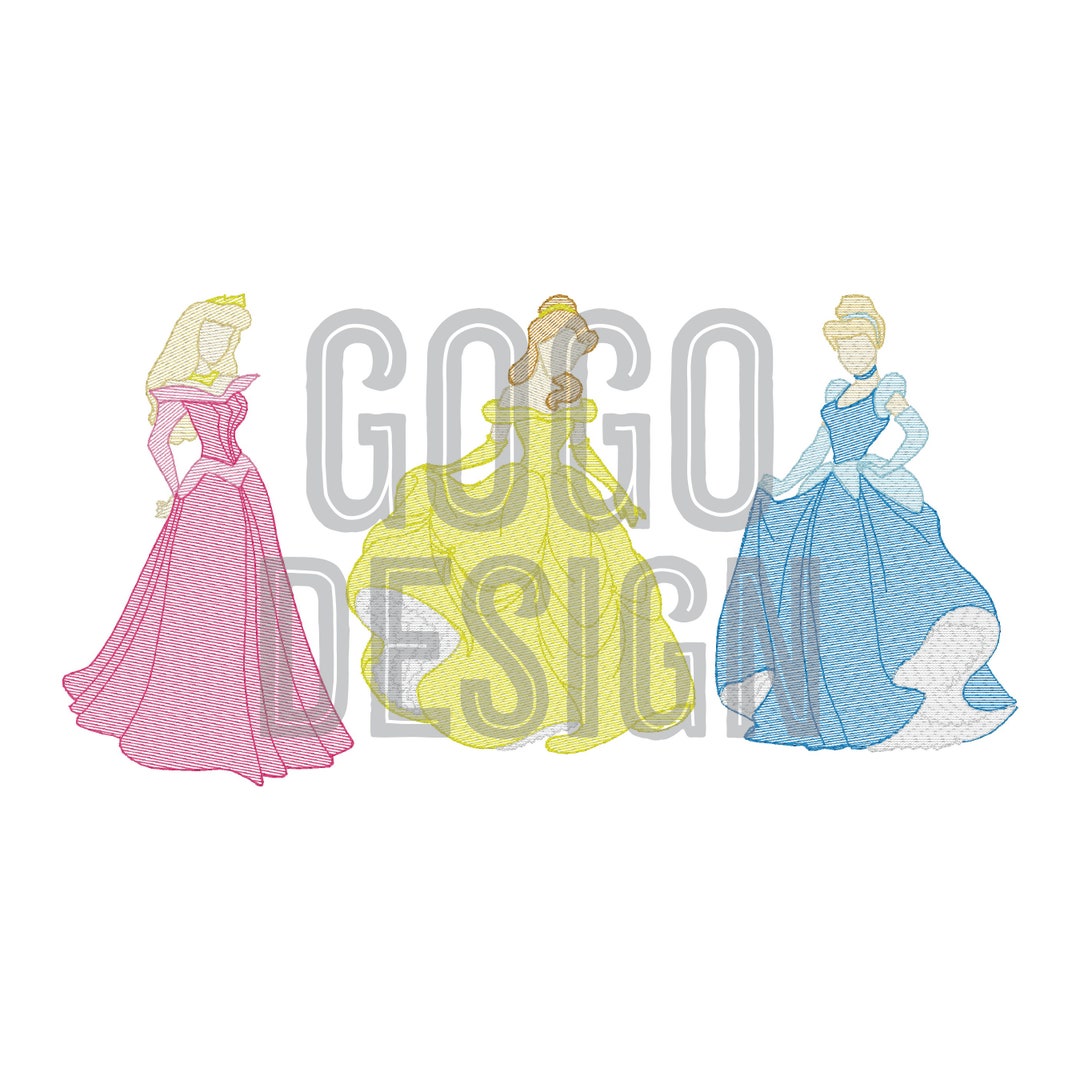 Princess Inspired Sketchfill Trio - Etsy