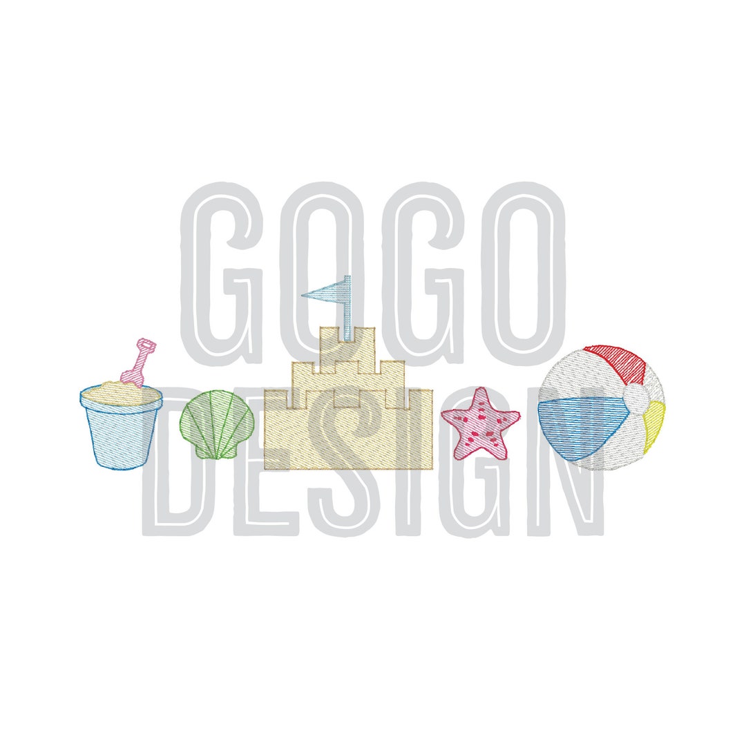 Beach Scene- Summer Embroidery Design - Etsy