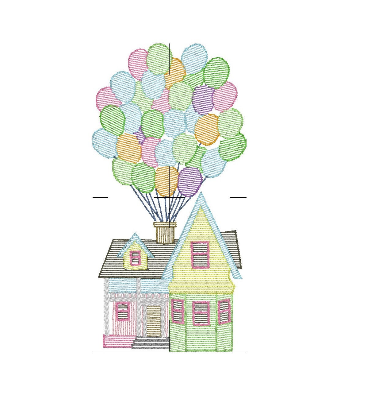 Up Movie Balloons Sketch