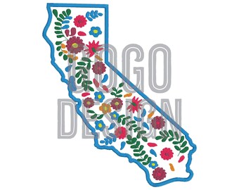 California Appliqué and Embroidery Design With Optional Heart. - Etsy