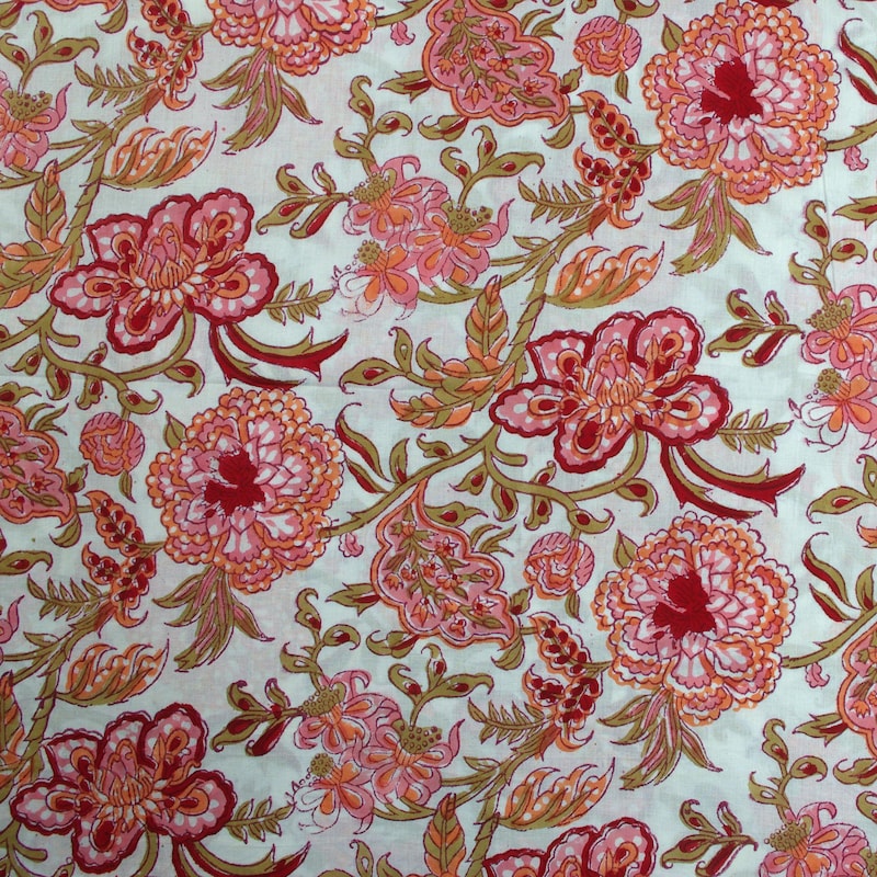 Hand Printed Fabric - Etsy