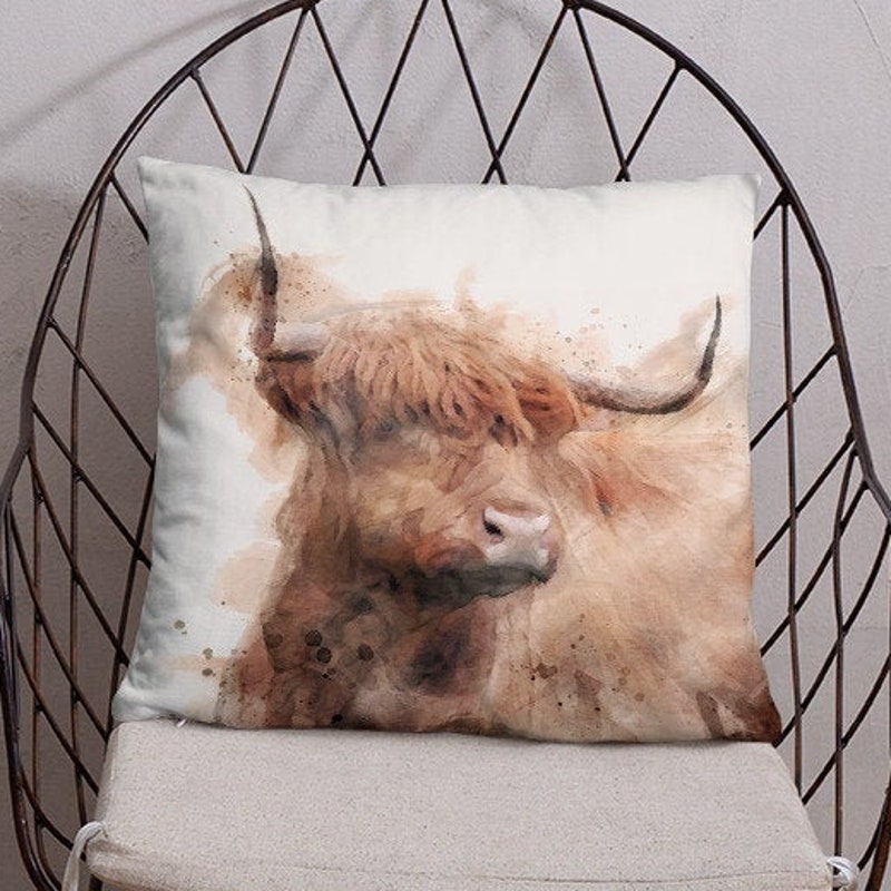 Highland Cow Cushion - Etsy UK