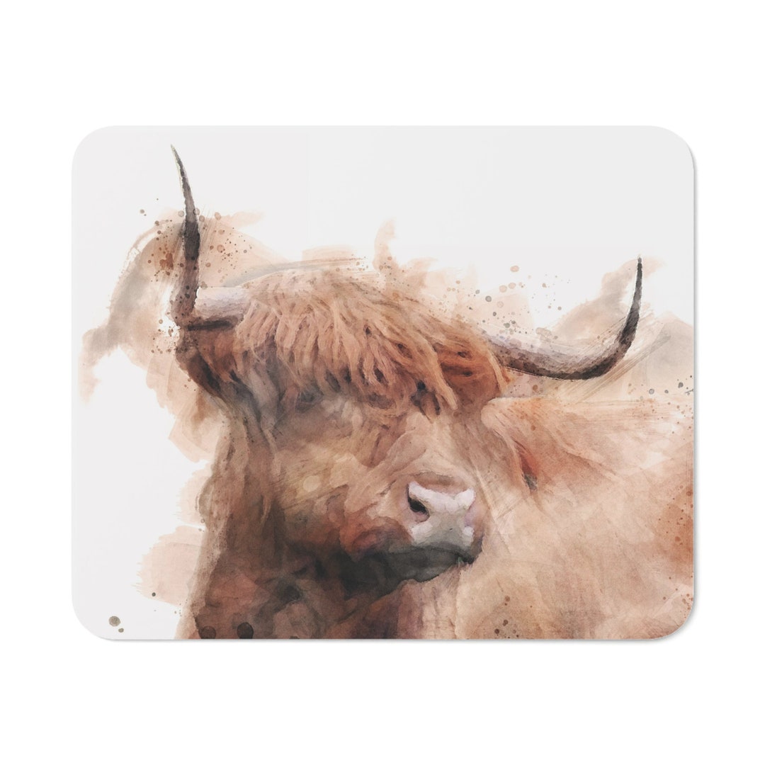 Highland Cow Mouse Pad Featuring a Watercolour Style Highland - Etsy Canada