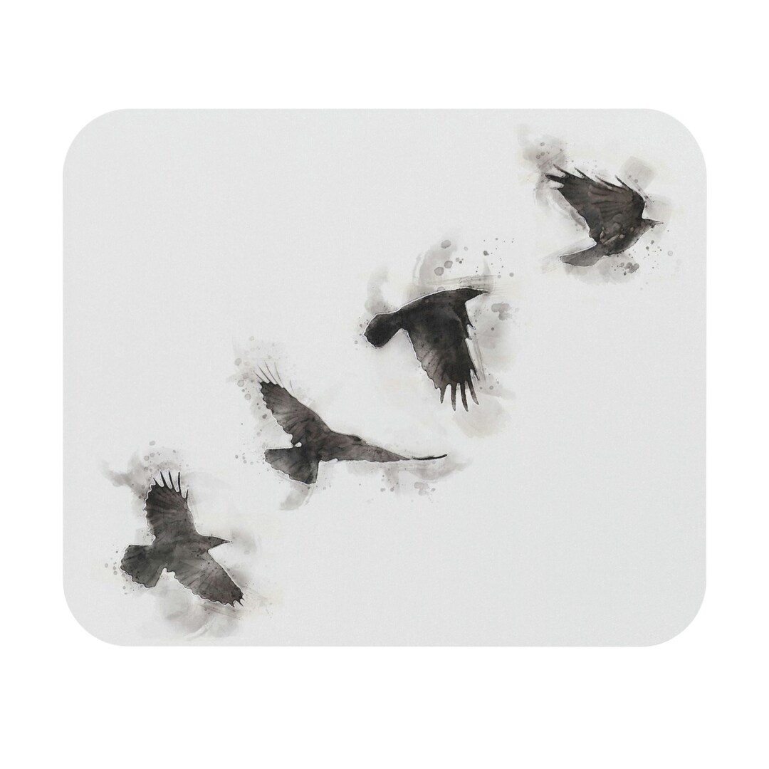 Crow Mouse Pad Featuring Crows in Watercolour Style Crow - Etsy