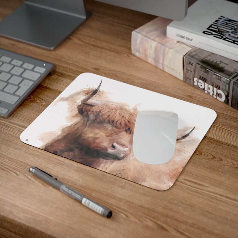 Highland Cow Mouse Pad Featuring a Watercolour Style Highland - Etsy Canada