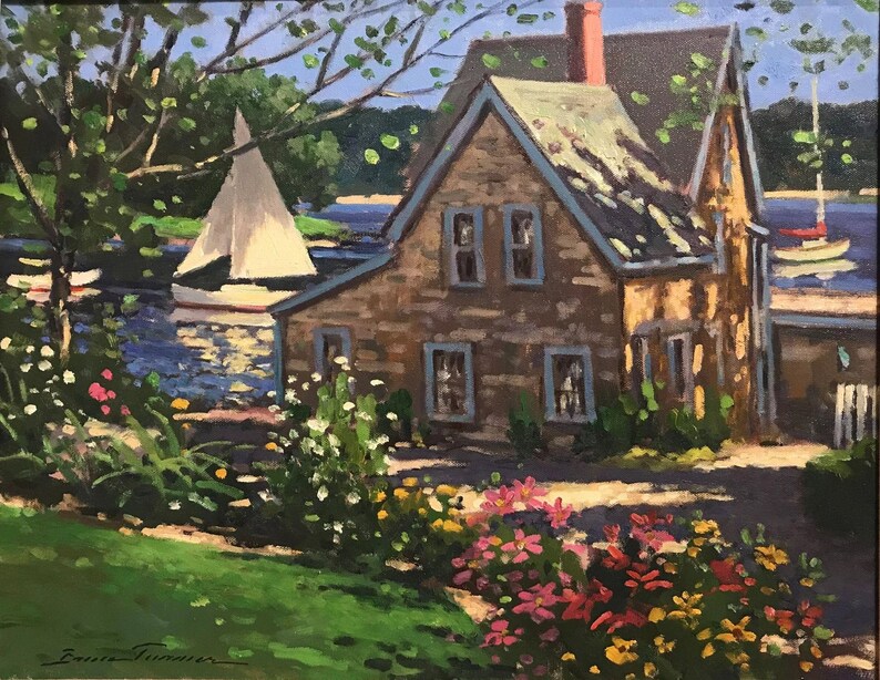 Bruce Backman Turner Coastal Landscape Oil Painting, Lobster Cove ...