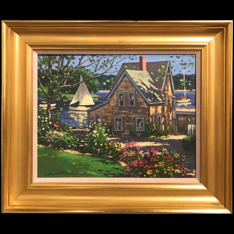 Bruce Backman Turner Coastal Landscape Oil Painting, Lobster Cove ...