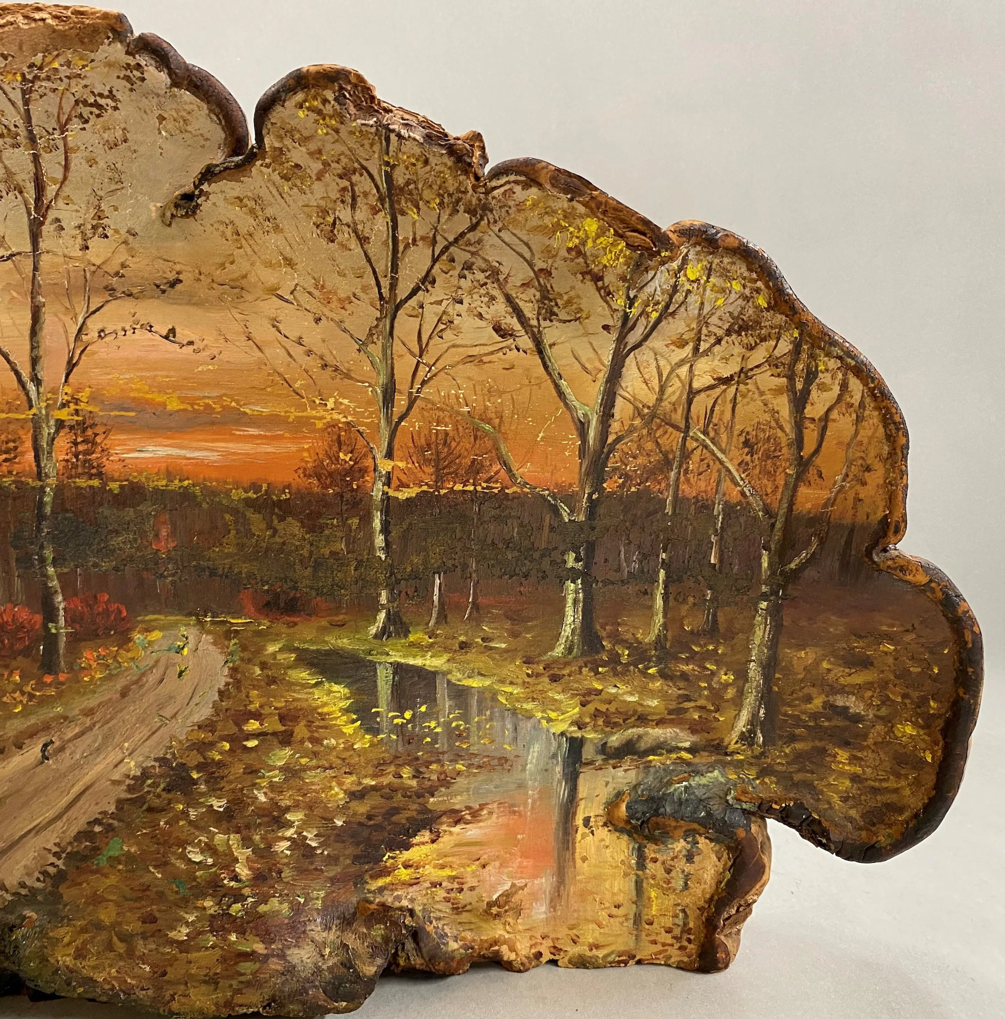 19th / 20th C Folk Art****sold**** Painted Artist’s Conk Mushroom Shelf ...