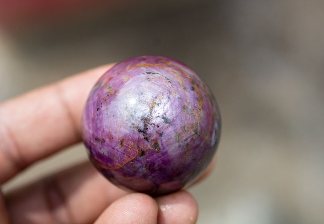 Star Red Ruby Sphere Natural Ruby Ball Healing Crystal Meditation ...