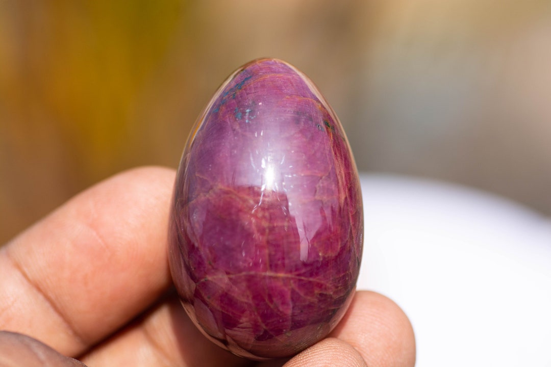 Red Ruby Shiva Lingam Natural Ruby Lingam Ruby Egg Healing Crystal Meditation Crystal Home Decor ...