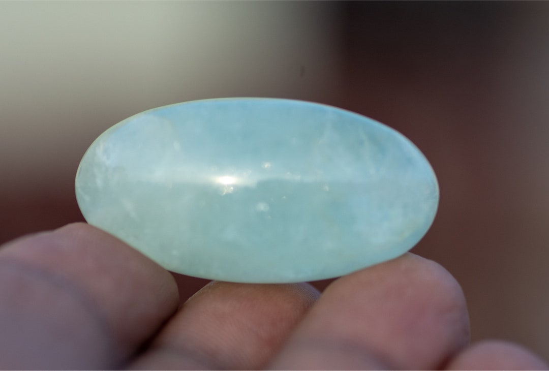 Aquamarine Shiva Lingam: Polished Blue Crystal Gemstone, 38mm - Etsy