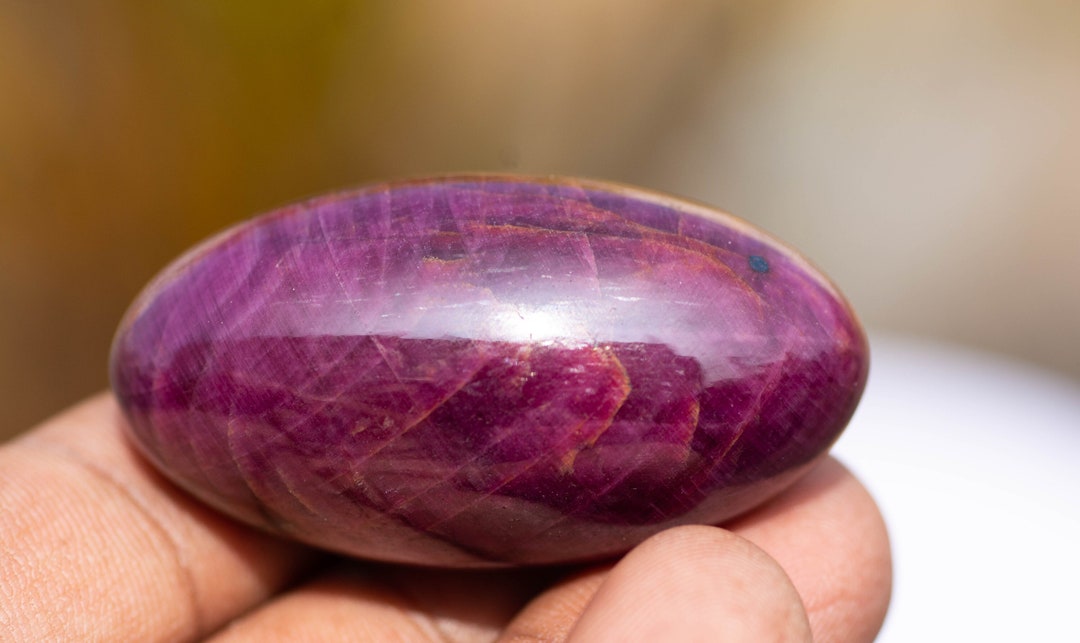 Red Ruby Lingam Shape Natural Ruby Lingam Ruby Egg Healing Crystal Meditation Crystal Home Decor ...