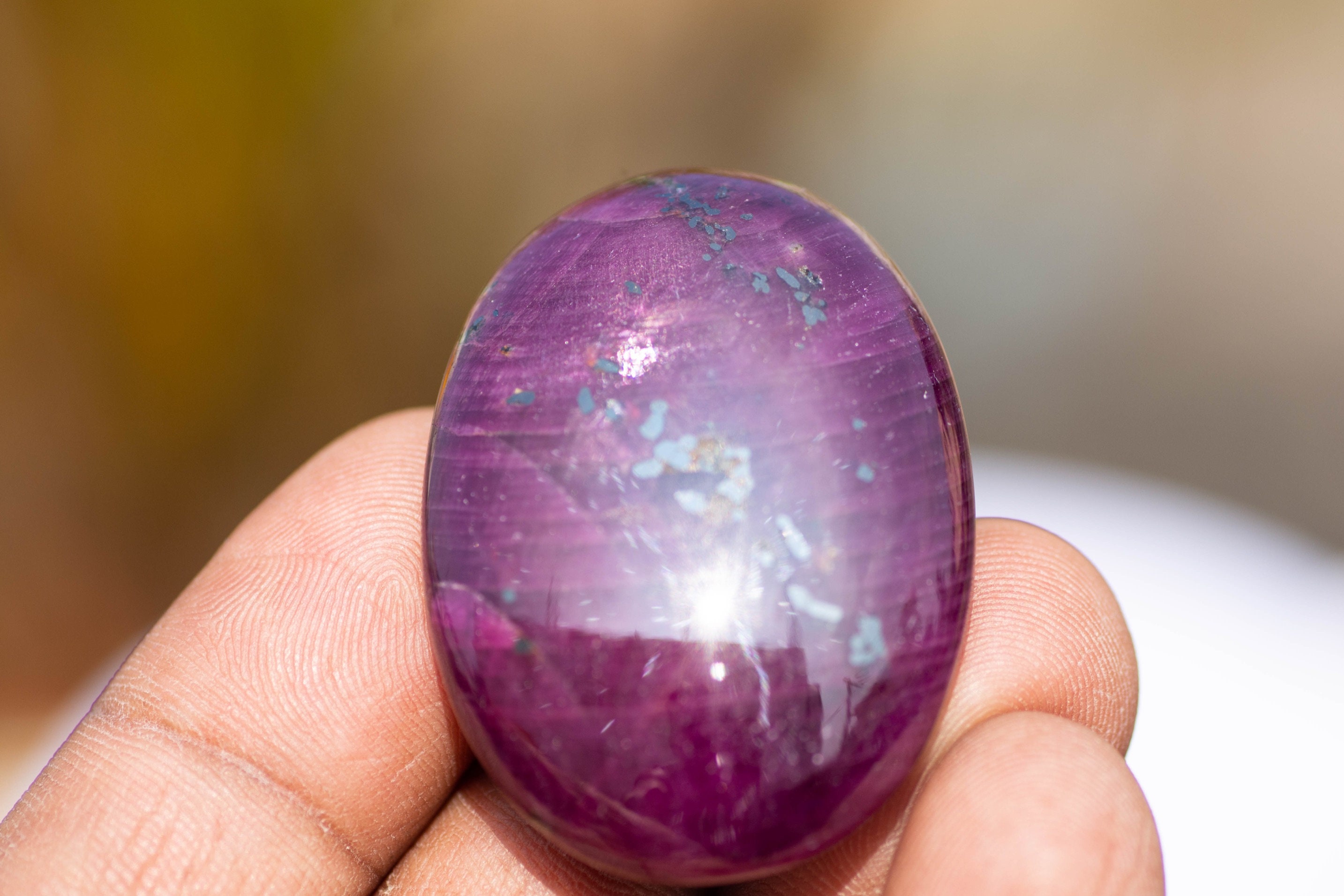 Ruby Plam Stone Beautiful Polished Palm Stone Pocket Stone Healing ...