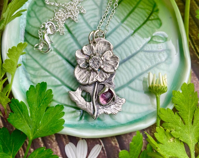 Fine Silver Poppy Pendant Silver Flower Necklace Nature Gift - Etsy