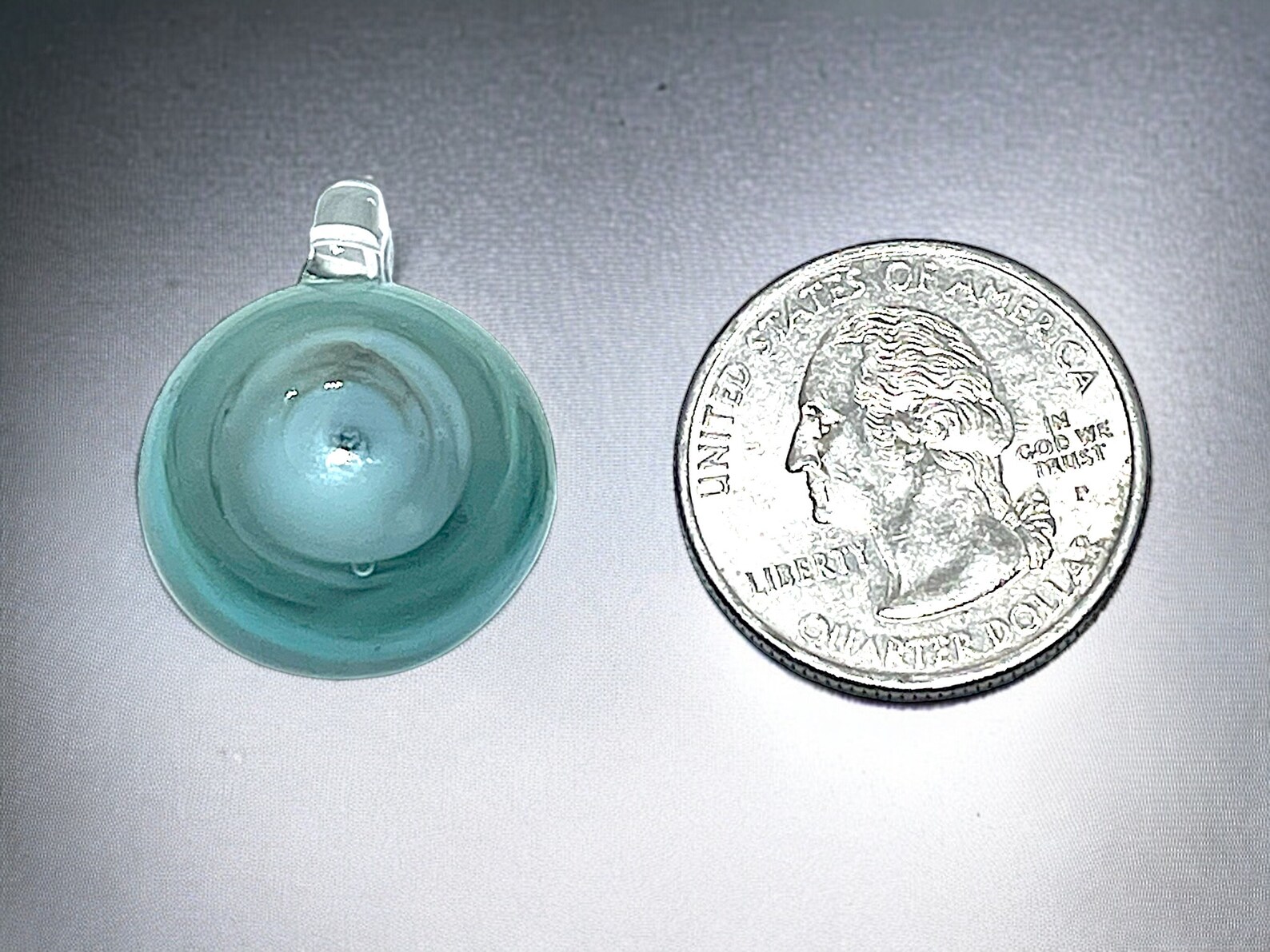 Turquoise Glow Glass Pendant With Gold Luster Swirl Italian Soft Glass ...