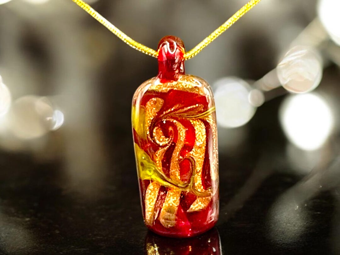 Glass Pendant Necklace, Artisan Glass Pendant, Handmade Glass Jewelry ...