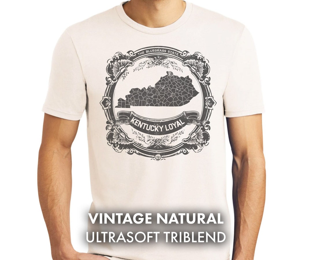 Kentucky Loyal Map Tee Vintage-style T-shirt - Etsy