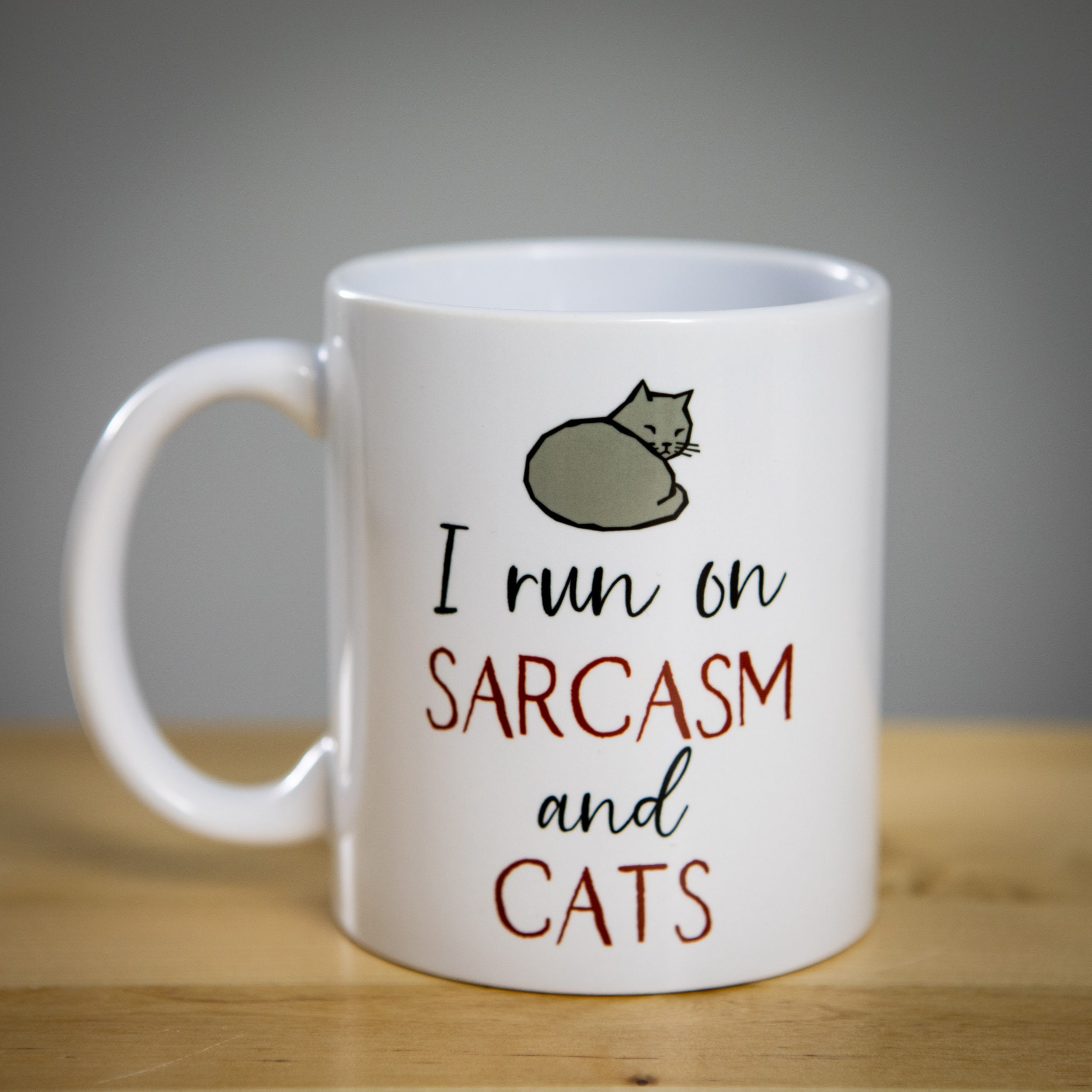I Run on Sarcasm and Cats Coffee Mug - Etsy