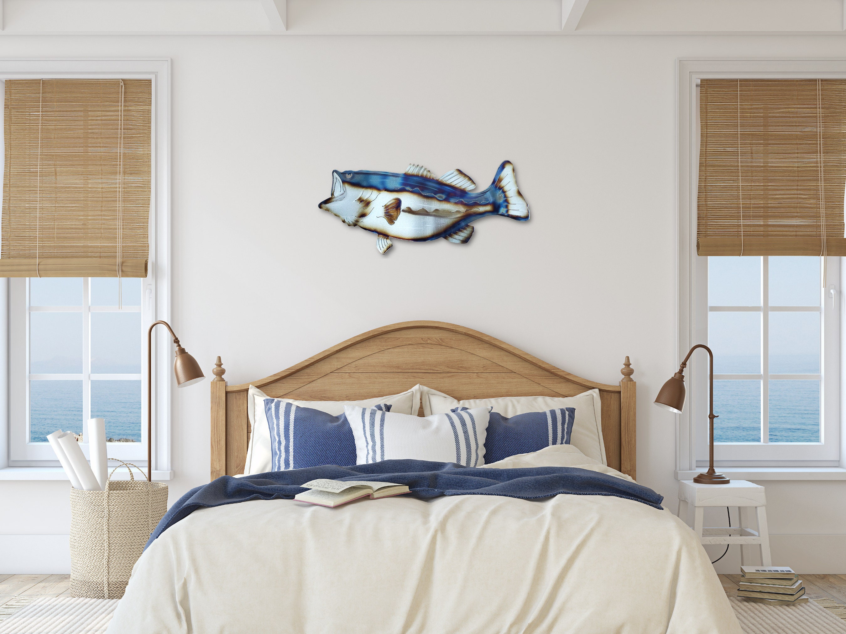 Largemouth Bass Fish Metal Wall Art Large Fish Metal Sign - Etsy