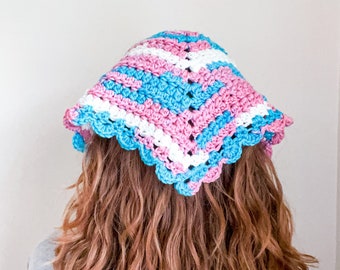Lesbian Pride Bandana // Crochet Striped Headband // Sapphic Summer ...