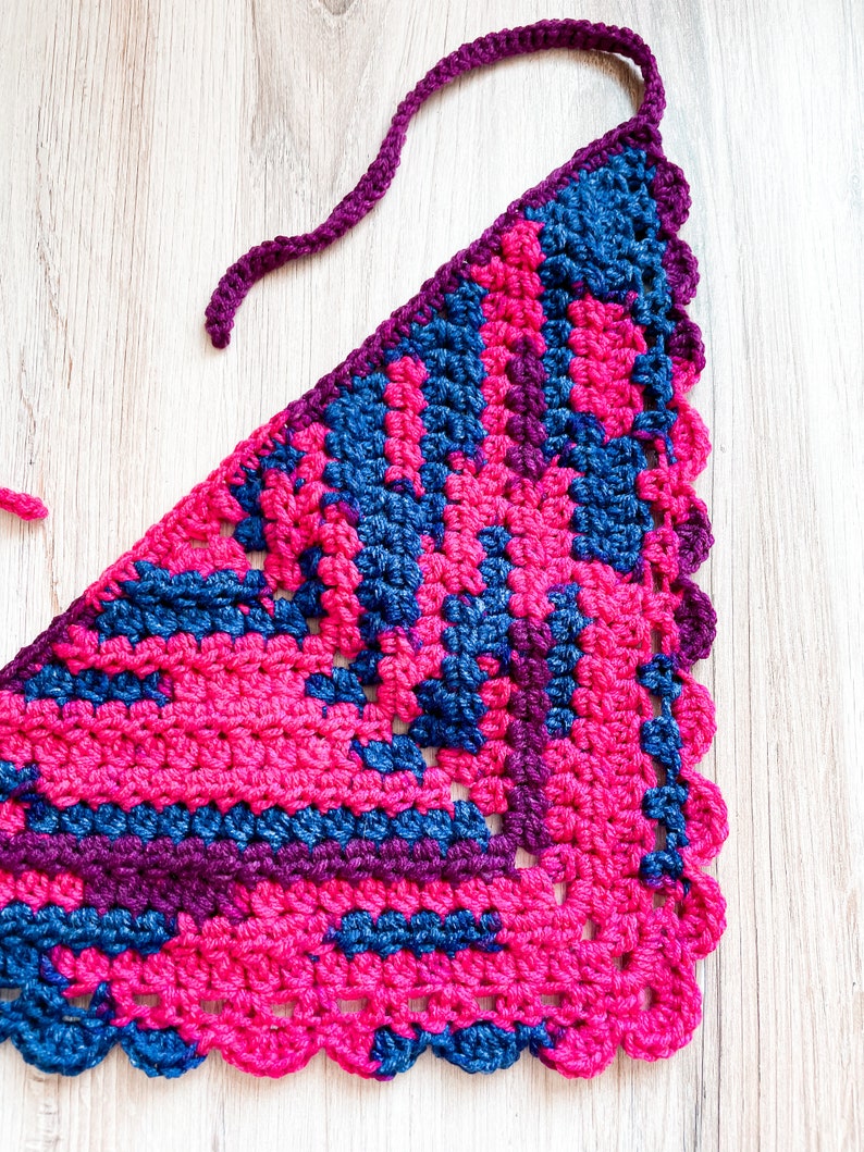 Bisexual Pride Bandana // Crochet Striped Headband // Bi Summer Head ...