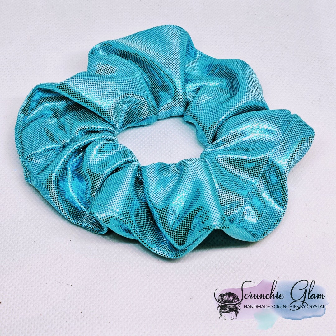 Sparkling Aqua Blue Hologram mermaid Scrunchie - Etsy