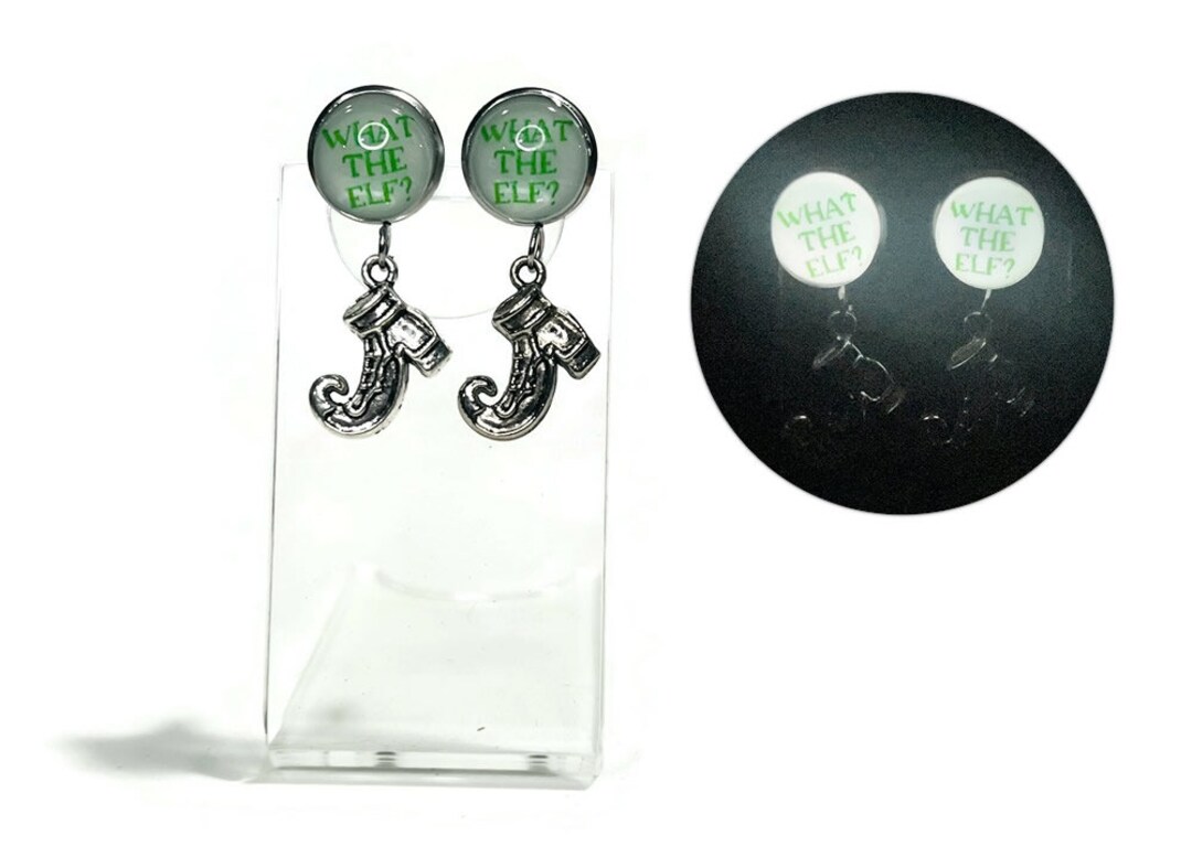 What the Elf Glow in the Dark Dangle Stud Post Earrings - Etsy