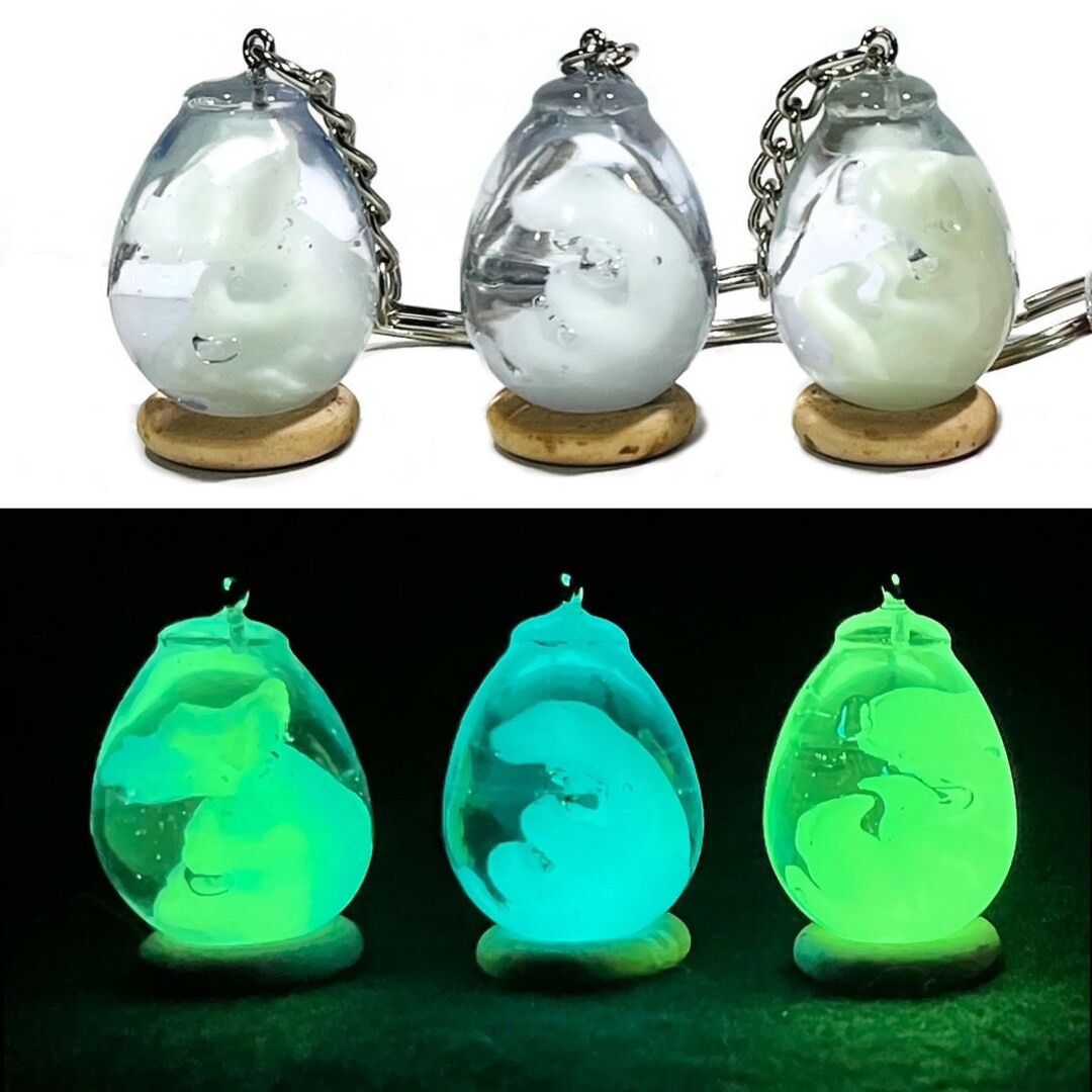 Dinosaur Reptile Dragon Egg Embryo Glow in the Dark Key Ring Keychain ...