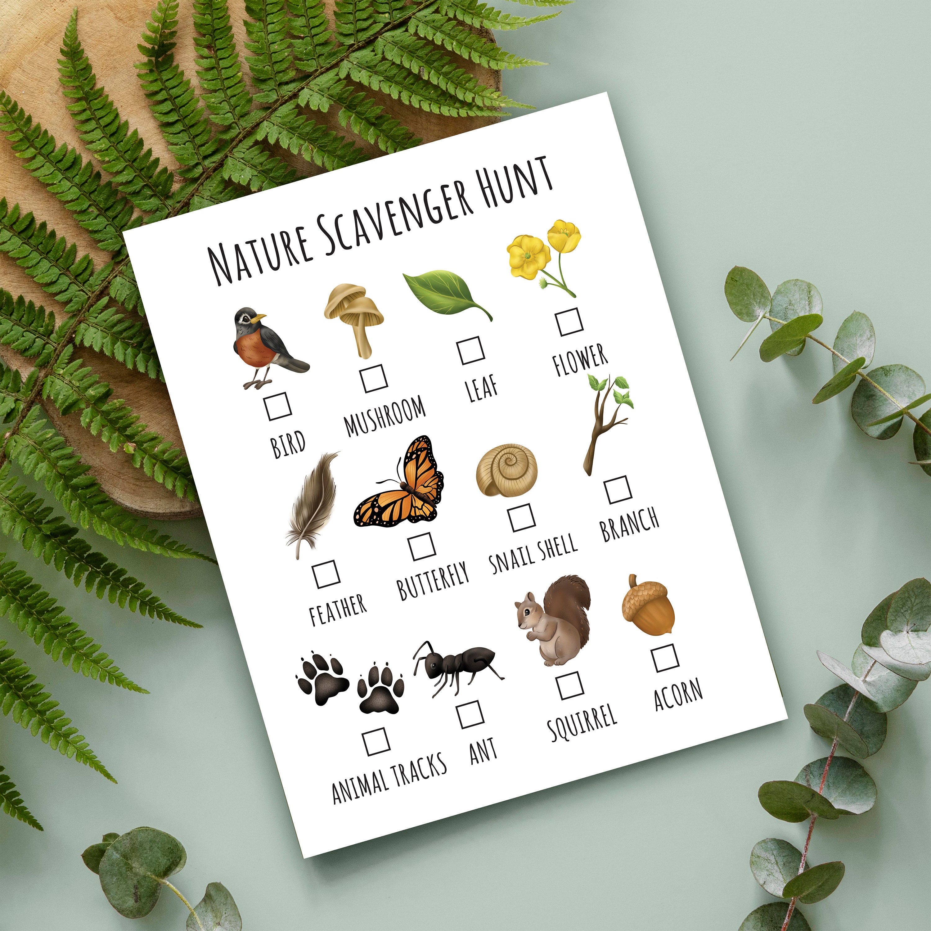 Outdoor Nature Scavenger Hunt, Instant Download, Outdoor Kids Activity ...