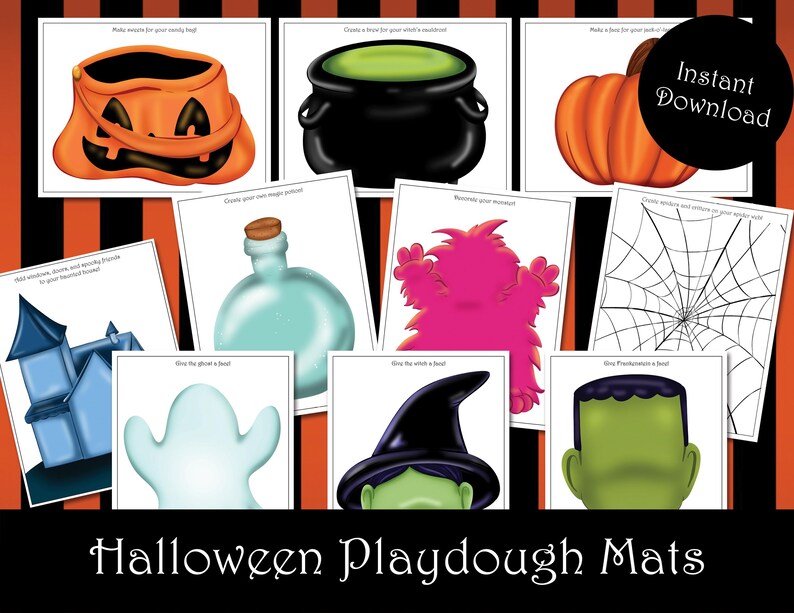 Playdough Mat, Halloween Playdough Mats, Preschool Printables, Pre-k ...