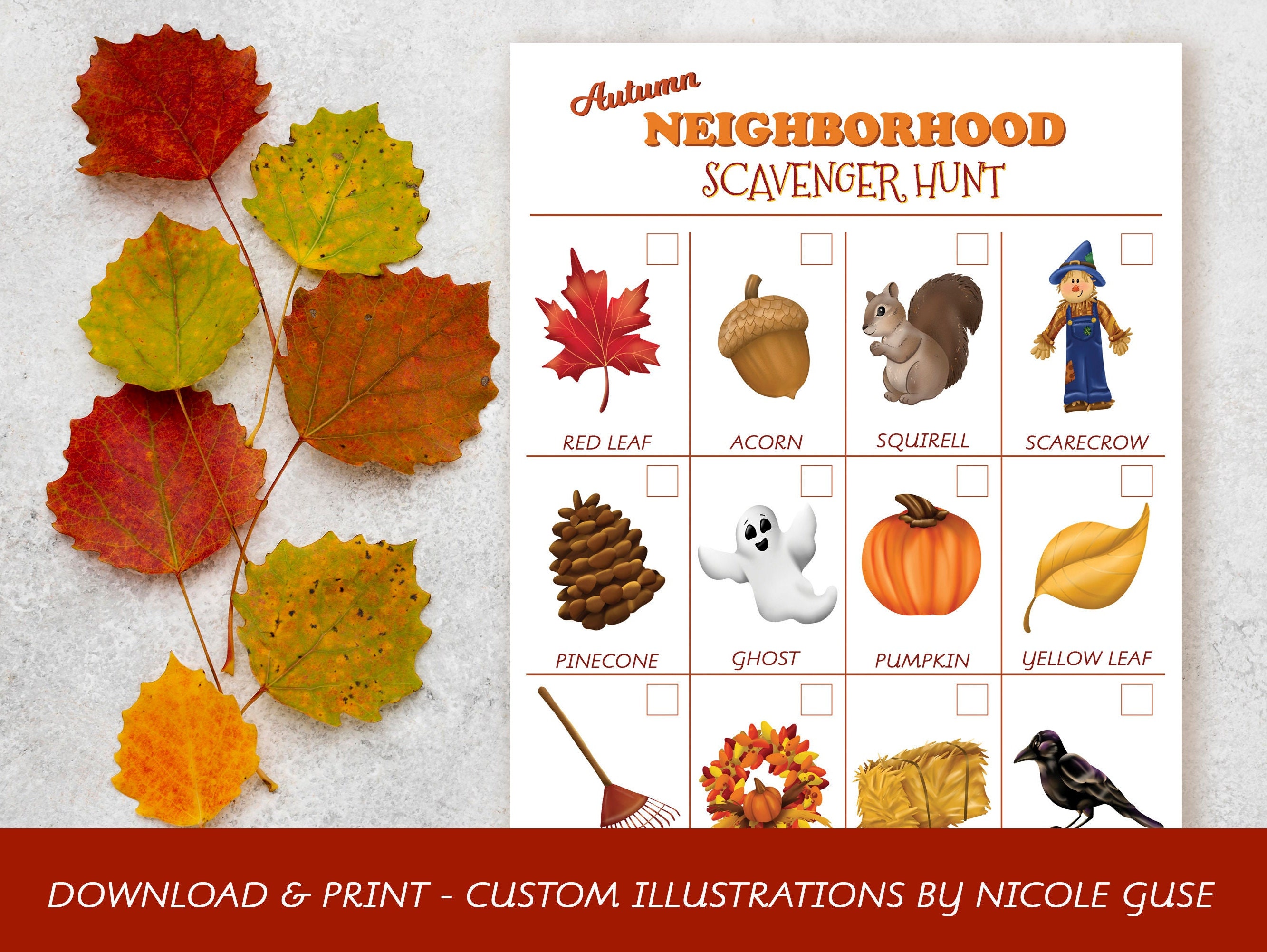 Autumn Scavenger Hunt, Neighborhood Scavenger Hunt, Fall Activity ...