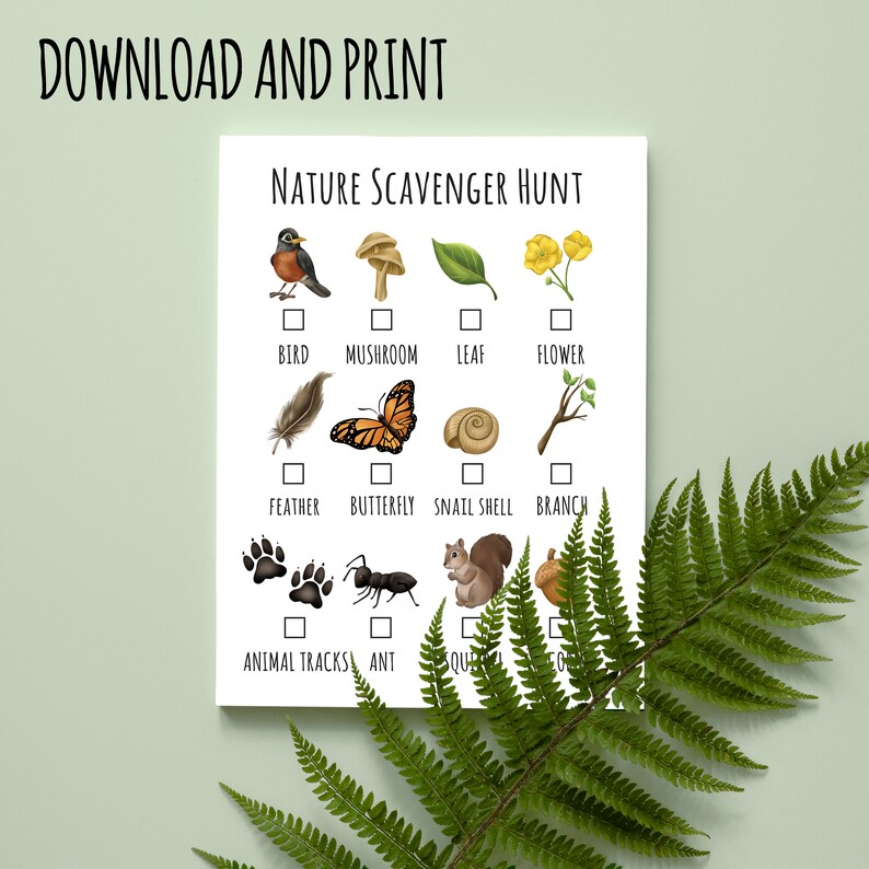 Nature Scavenger Hunt, Outdoor Kids Activity (digital Download) - Etsy
