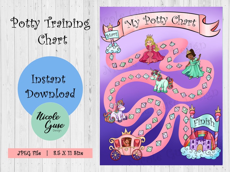 Printable Reward Chart, Princess Reward Chart, Princess Potty Chart ...