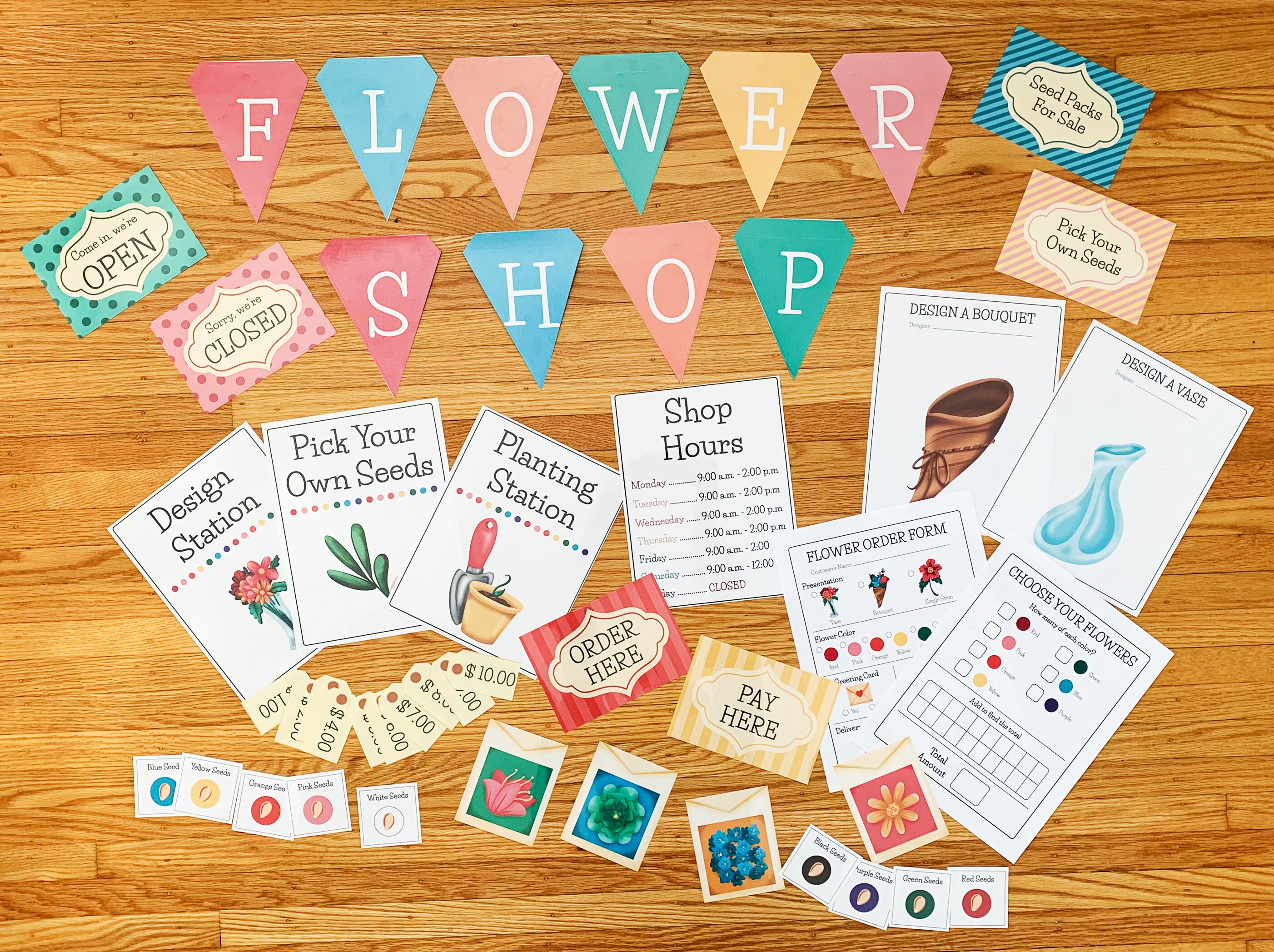 Flower Shop Dramatic Play Printable Kit, Pretend Play (PDF) - Etsy