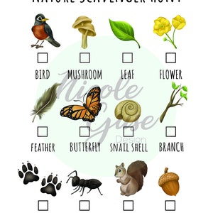 Nature Scavenger Hunt, Outdoor Kids Activity (digital Download) - Etsy