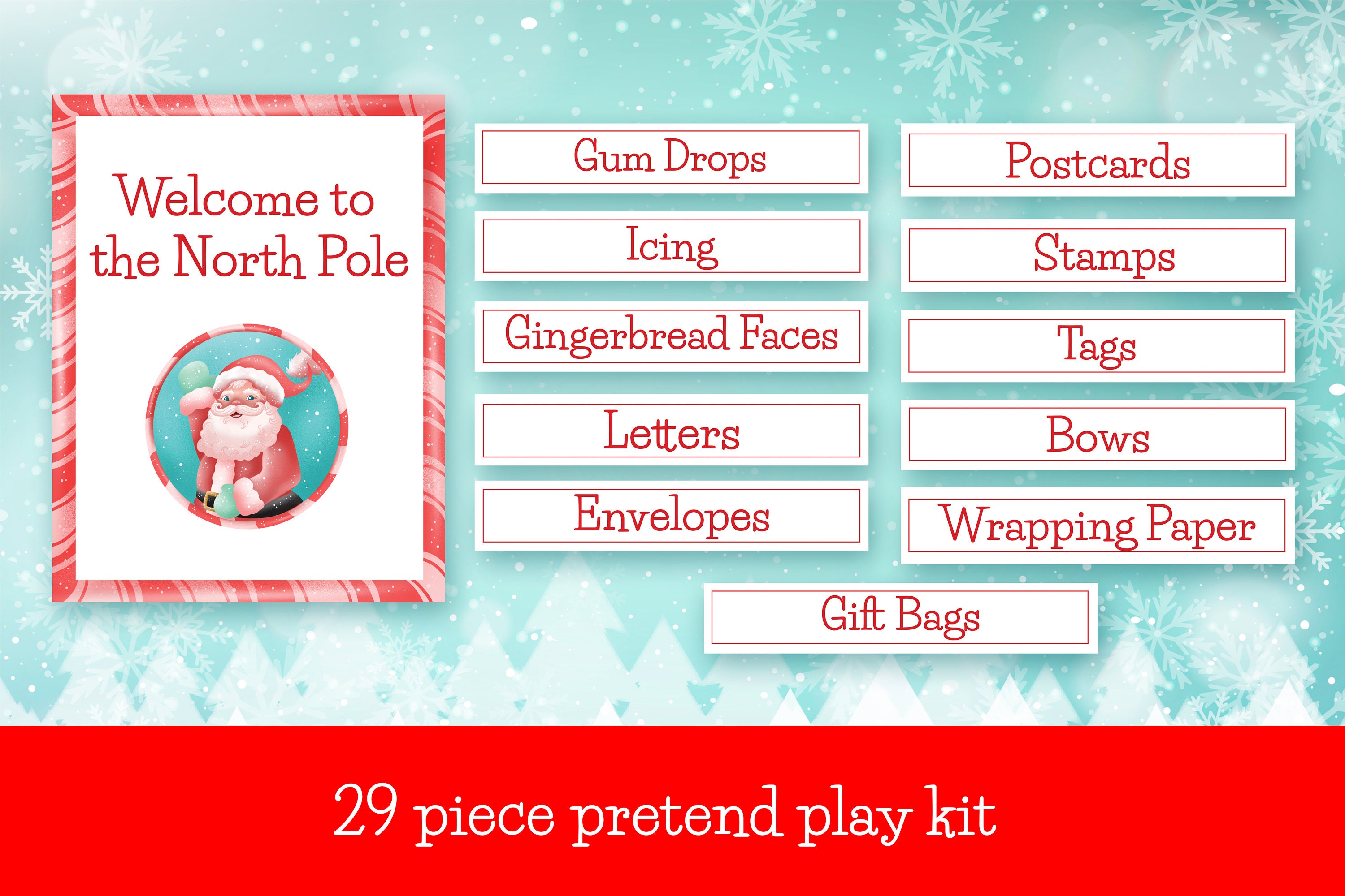 North Pole Pretend Play Kit, Santa's Workshop, Printable (instant ...