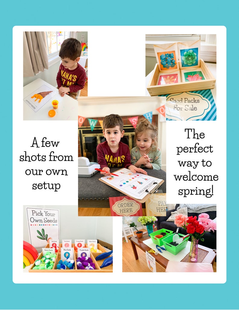 Flower Shop Dramatic Play, Printable Garden Shop Pretend Kit, Printable ...