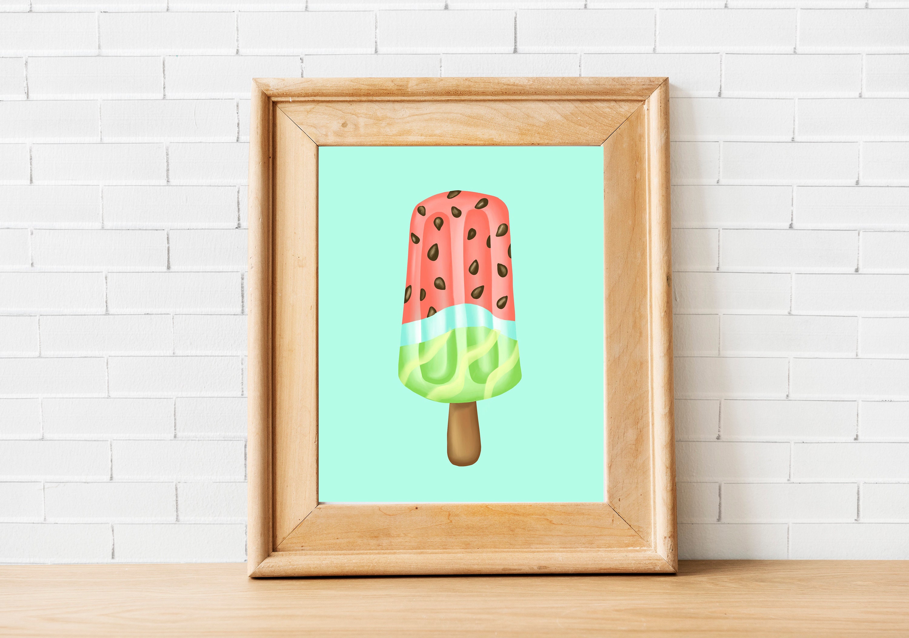 Watermelon Popsicle Popsicle Art Print Popsicle Print | Etsy