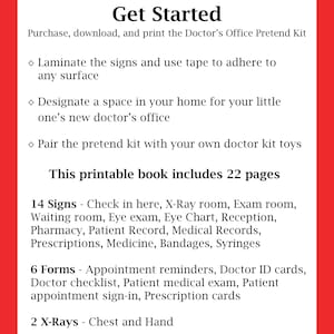 Doctors Office Dramatic Play, INSTANT DOWNLOAD, Doctor's Office Pretend ...