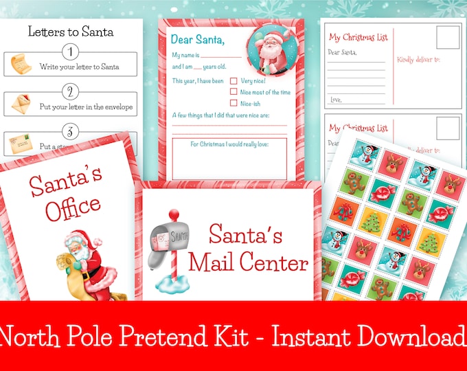 Santa's Workshop Dramatic Play, Christmas North Pole Printable Pretend ...