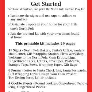 North Pole Pretend Play Kit, Santa's Workshop, Printable (instant ...